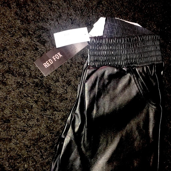 Red Fox | Pants & Jumpsuits | Faux Leather Jogger Black | Poshmark
